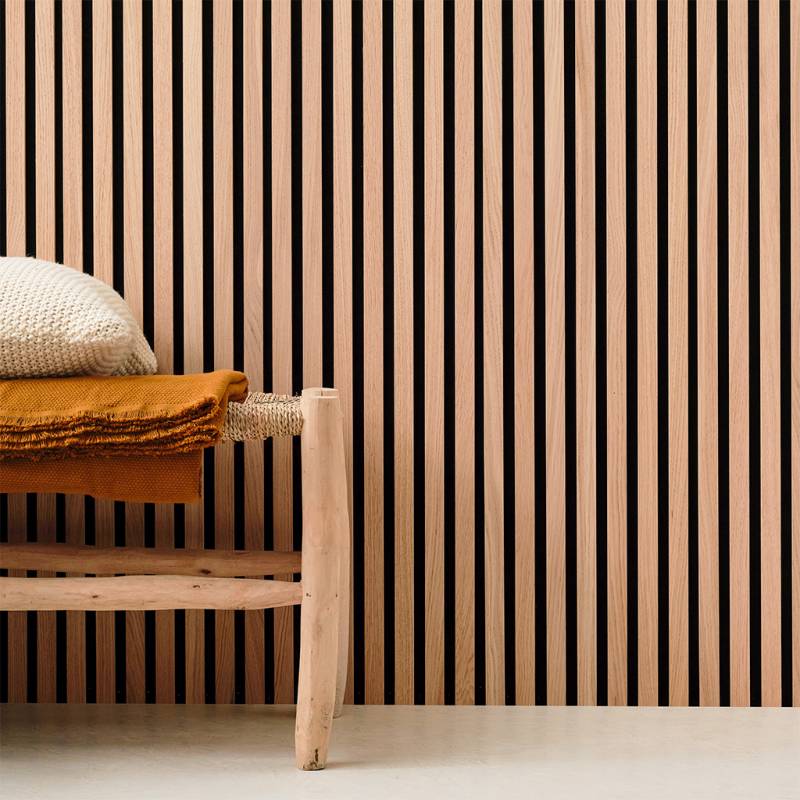 Tete de lit tasseaux - panneau deco chêne clair 120 x 30 cm | Decoon