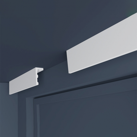 Corniche cache-rideau plafond polystyrène - 200x6x12 cm